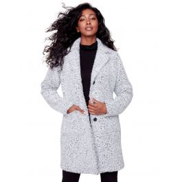Charlie B Solid Boucle Knit Coat - Charcoal